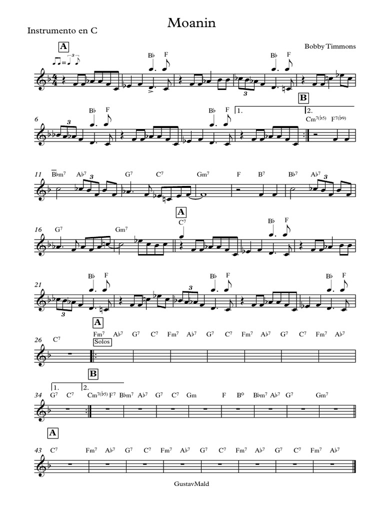 Moanin - Instrumento en C - 2024-09-26 1311 - Instrumento en C | PDF