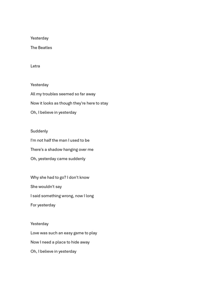 Yesterday | PDF