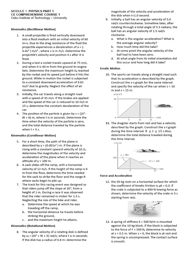 M Physics | PDF | Acceleration | Velocity