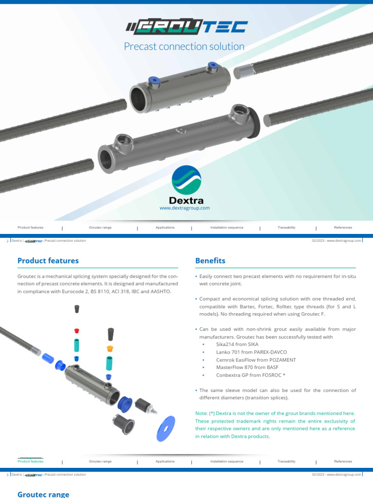 Groutec Precast Concrete Connection System | PDF | Precast Concrete | Building Materials