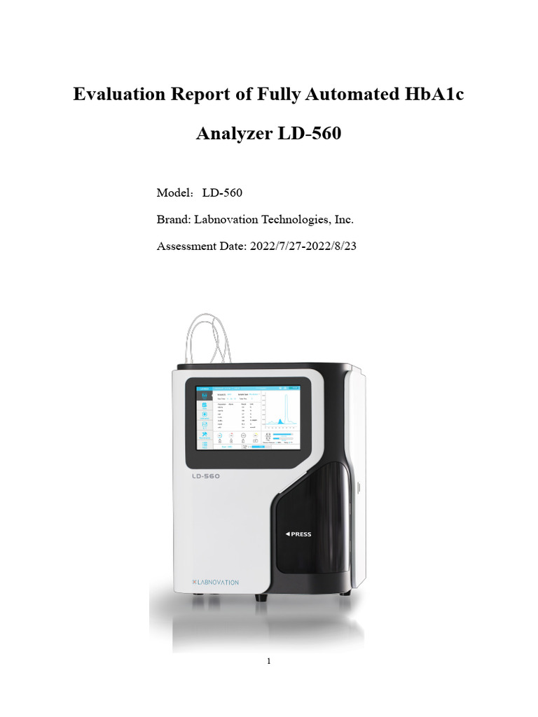 Performance Comparison Evaluation Report Labnovation LD-560 VS BIO-RAD D10) | PDF | Accuracy And ...