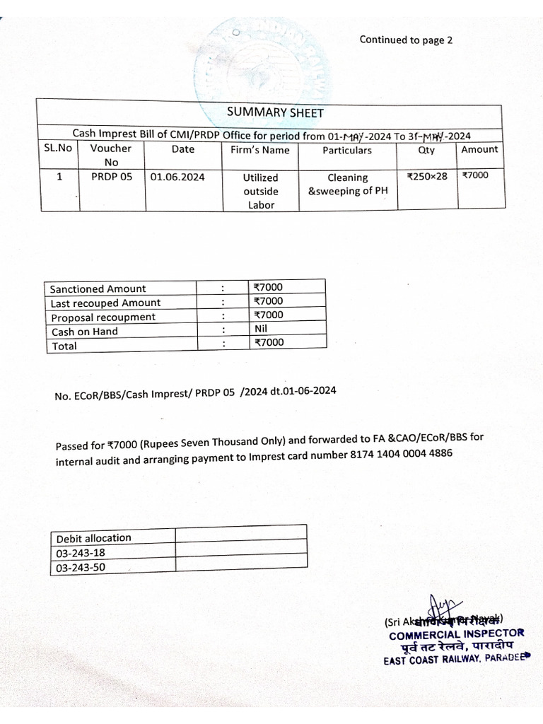Railway Invoice Format | PDF