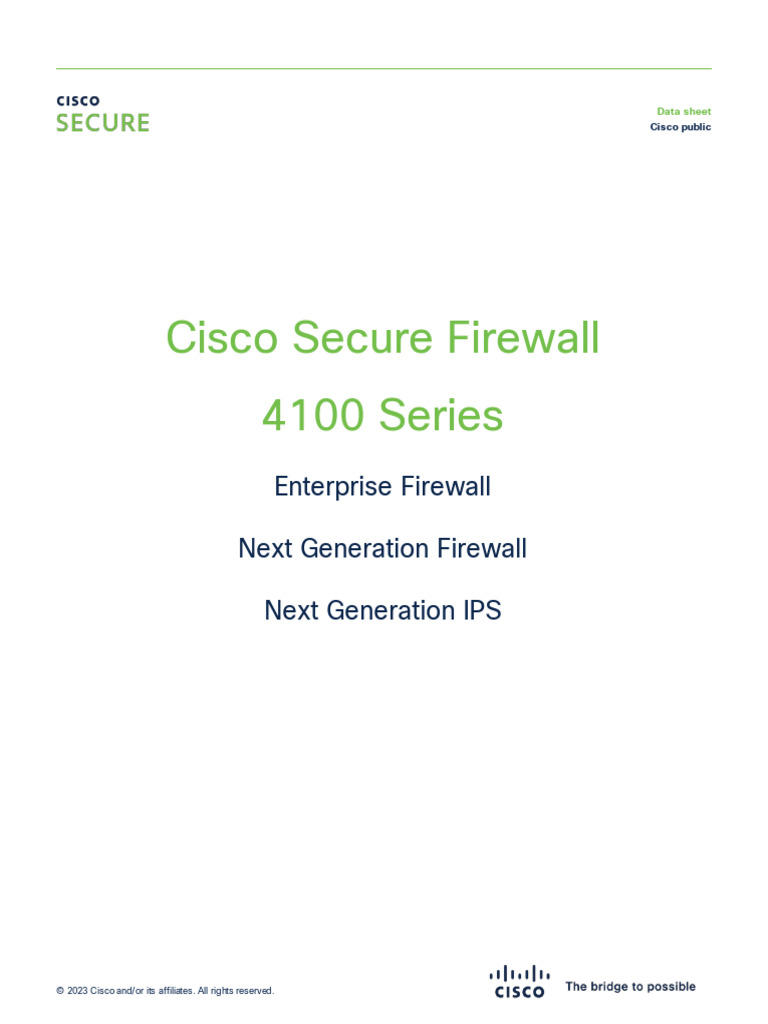 Cisco Secure Firewall 4100 Series Overview | PDF | Network Protocols ...
