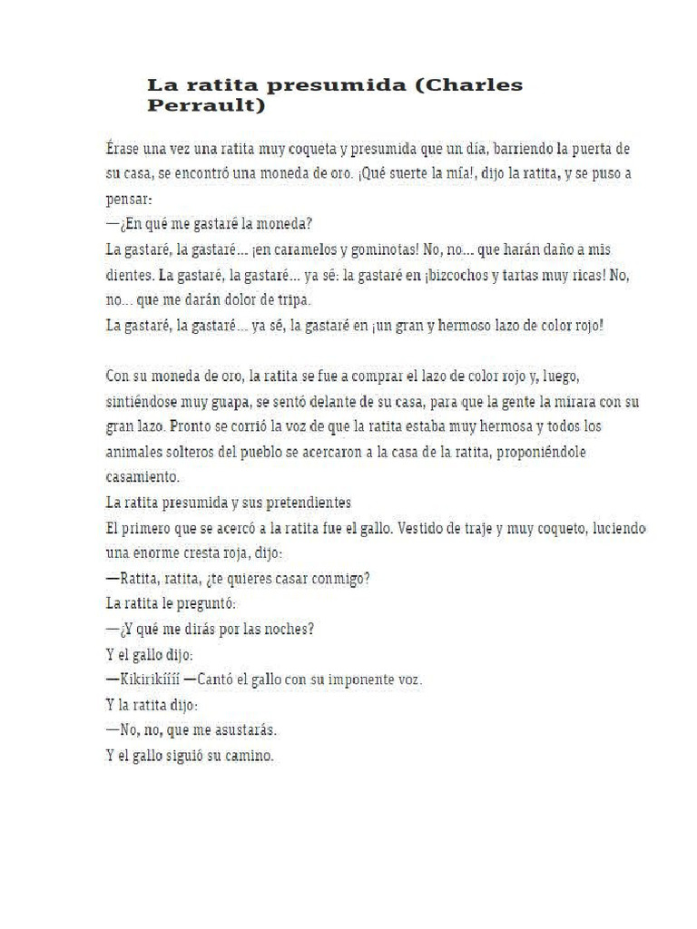 La Ratita Presumida | PDF