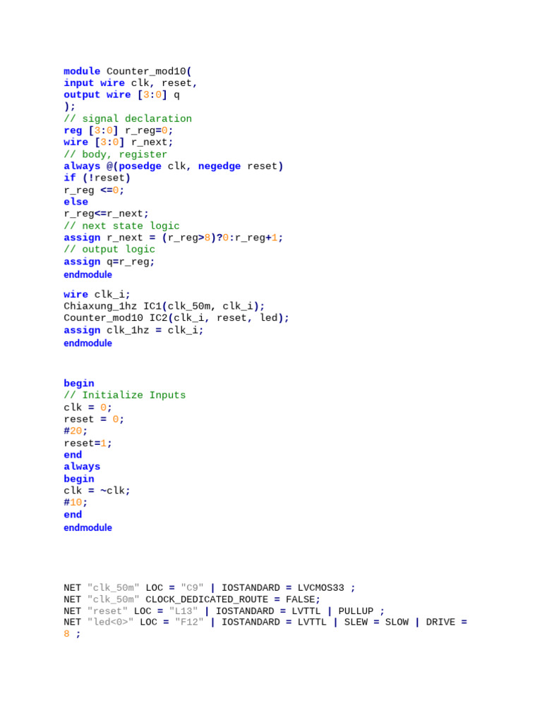 Verilog Counter Module Implementation | PDF | Computers