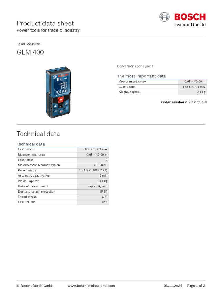 7.15.4 BOSCH glm-400 | PDF