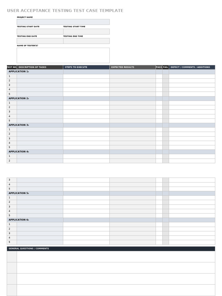UAT Testing XL Template | PDF