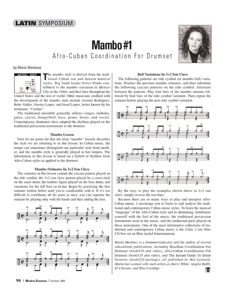 Mambo | PDF | Drum Kit | Cuban Music