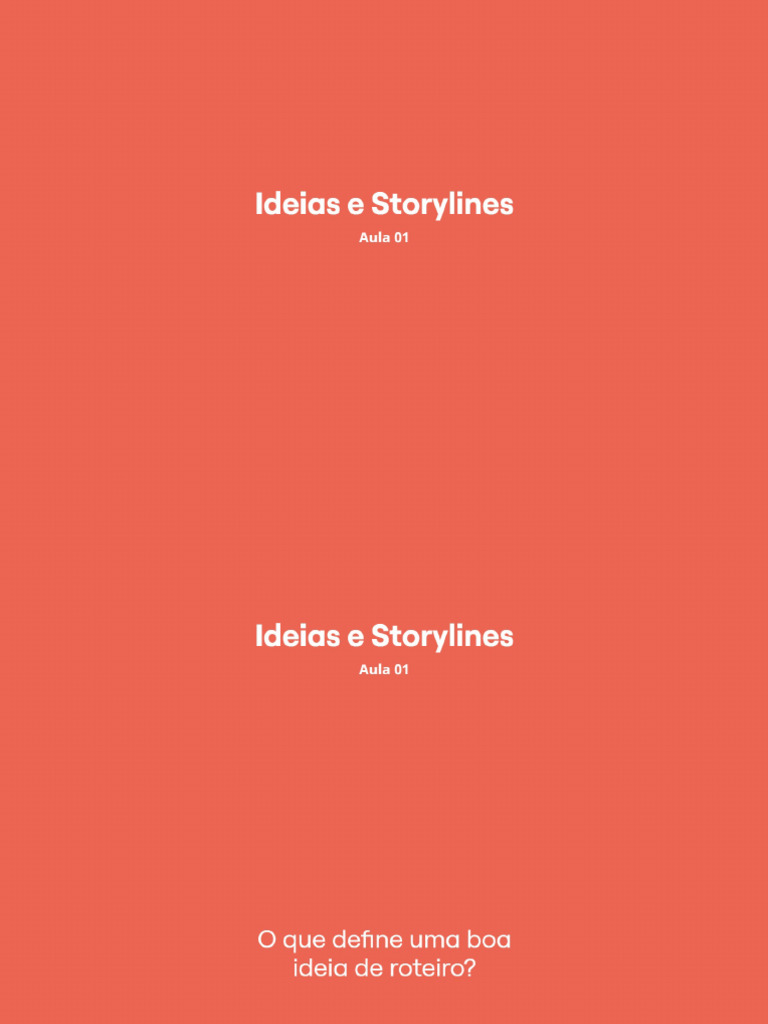 Roteiro - Aula 01 (Ideias e Storylines) | PDF