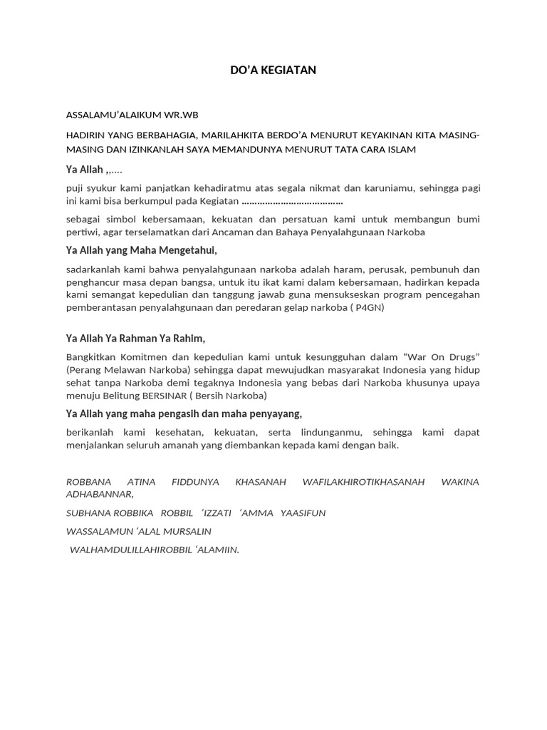 Do'a Dan Pembawa Acara | PDF