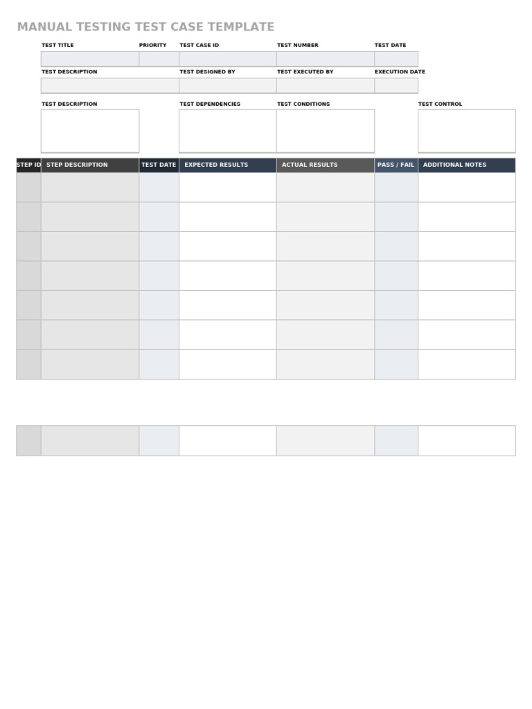 Manual Testing Case Template | PDF