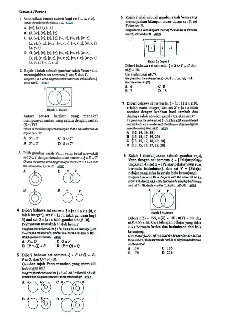 Soalan BAB 4 Matematik Tingkatan 4 | PDF