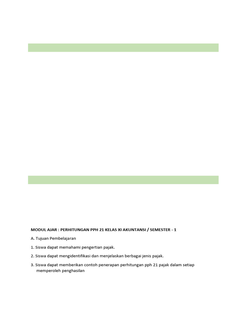 Modul Ajar Perhitungan PPH 21 (Pajak Penghasilan Pasal 21) SMSTR 1 KE 3 ...