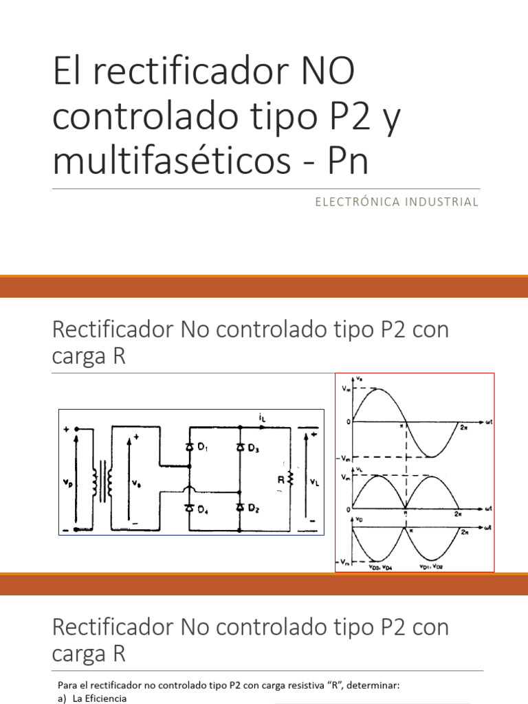 Rectificador P2: Eficiencia y Parámetros | PDF | Rectificador ...