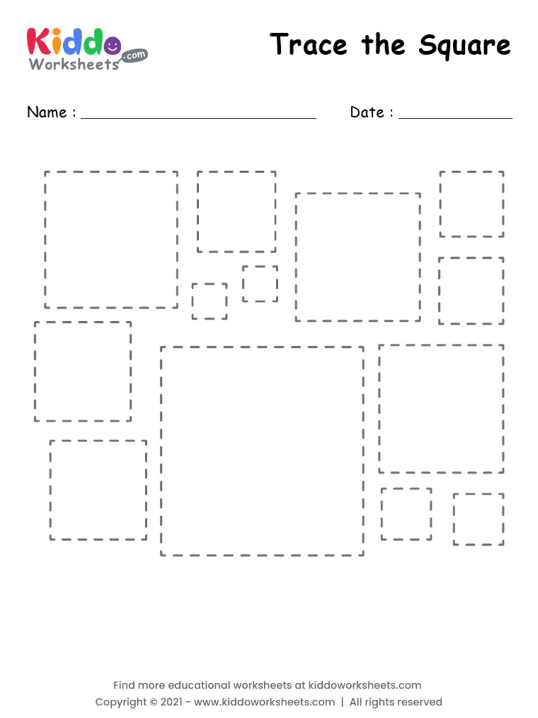 Trace the Square Worksheet | PDF