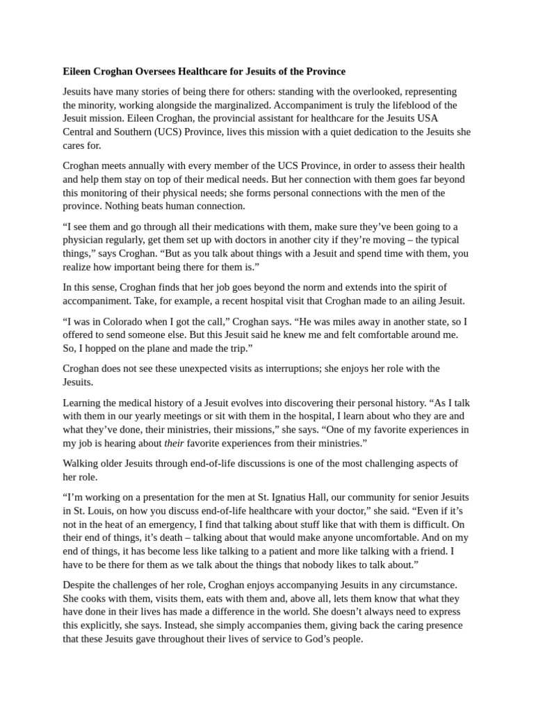 Eileen Croghan Profile v2 | PDF | Health Care