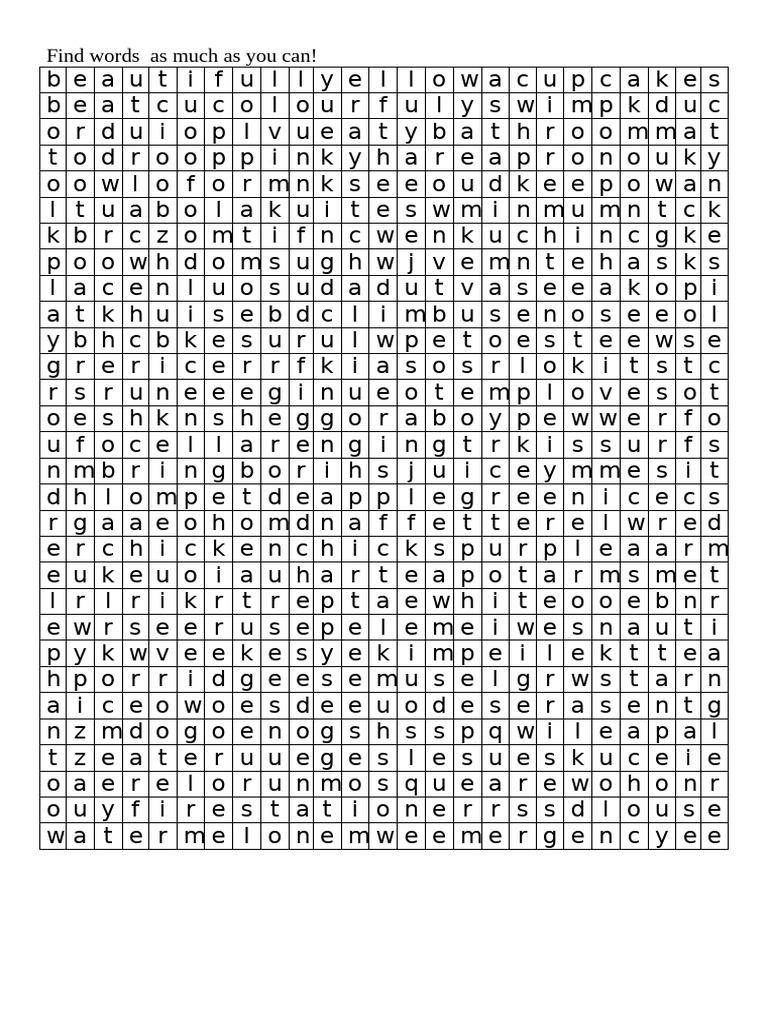 Find Words As Much As You Can | PDF | Language Arts & Discipline ...