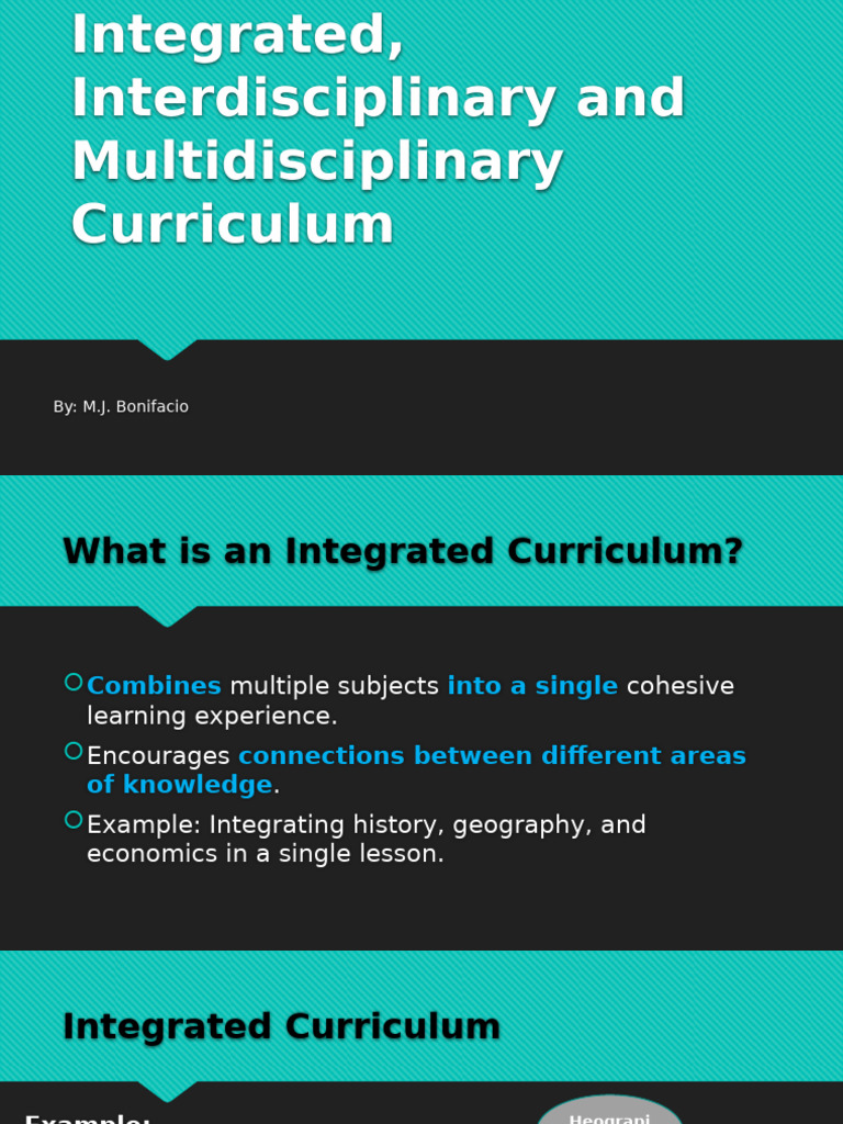 Integrated Interdisciplinary and Multidisciplinary Curriculum | PDF ...