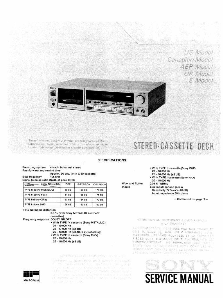 SONY TC-K555 Service Manual | PDF