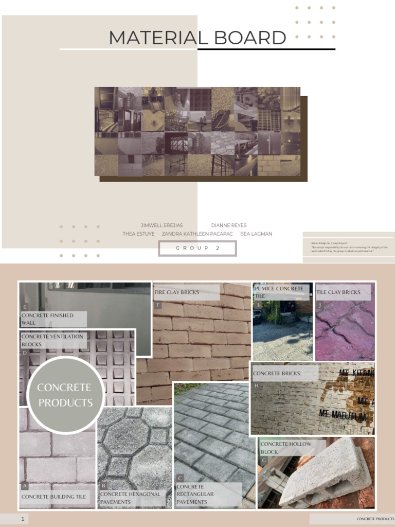 Material Board: Building Materials | PDF | Screw | Framing (Construction)