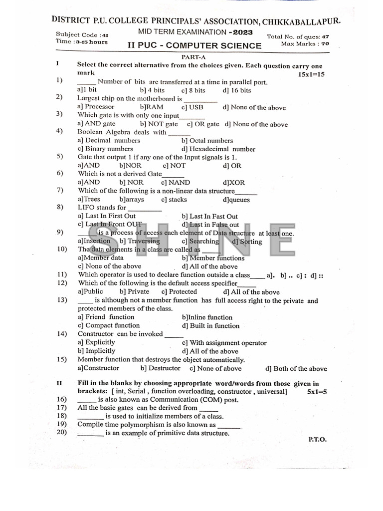 41 Computer Science IIPU Midterm 2023 | PDF