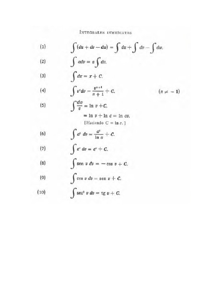 Formulas de Integrales N | PDF