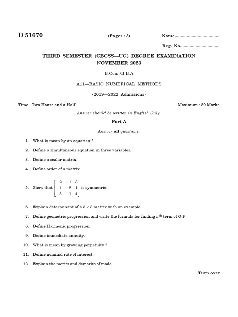 BASIC NUMERICAL METHODS-1 | PDF | Matrix (Mathematics) | Mean BASIC NUMERICAL METHODS-1 | PDF | Matrix (Mathematics) | Mean