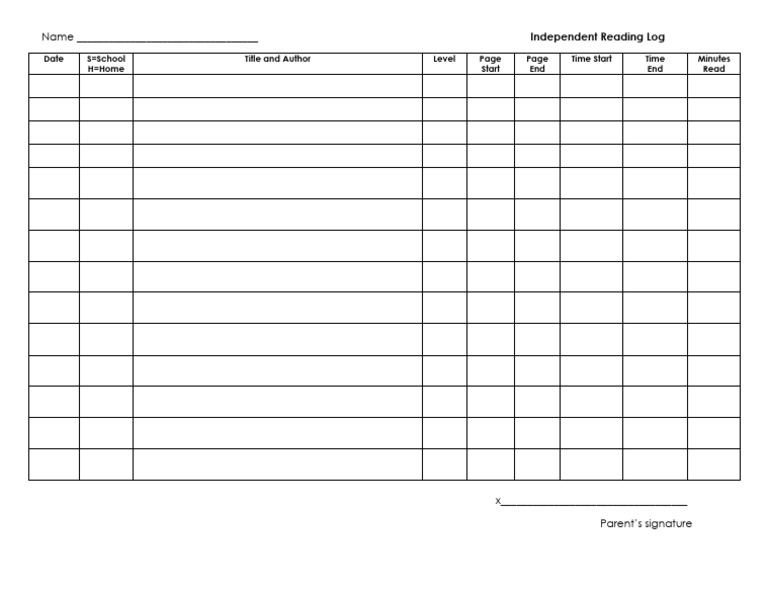 Independent Reading Log Template | PDF | Language Arts & Discipline