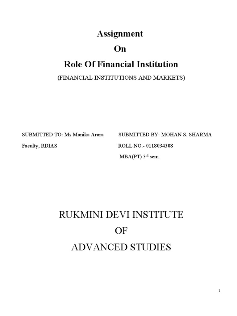 The Role Of Financial Institutions In Long Run Economic Growth Pdf