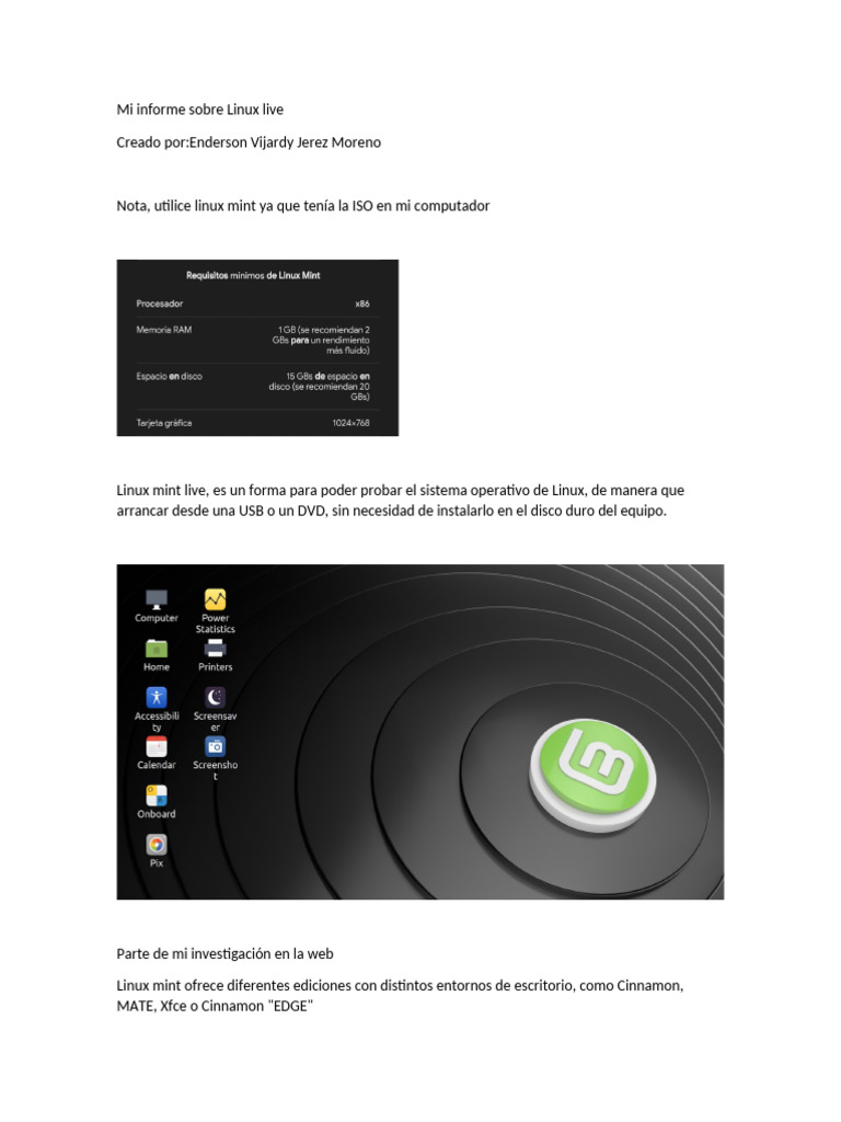Cómo usar Linux Mint Live desde USB | PDF | Arranque | Microsoft Windows