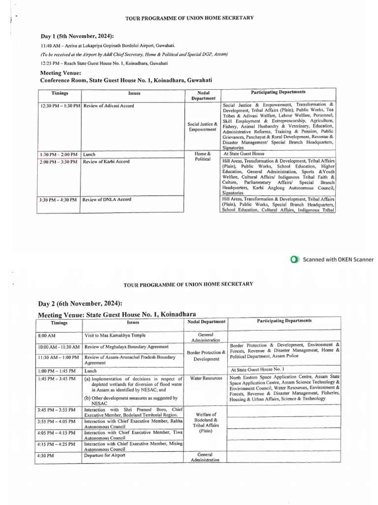 The PROGRAM OF UNION HOME SECRETARY. | PDF