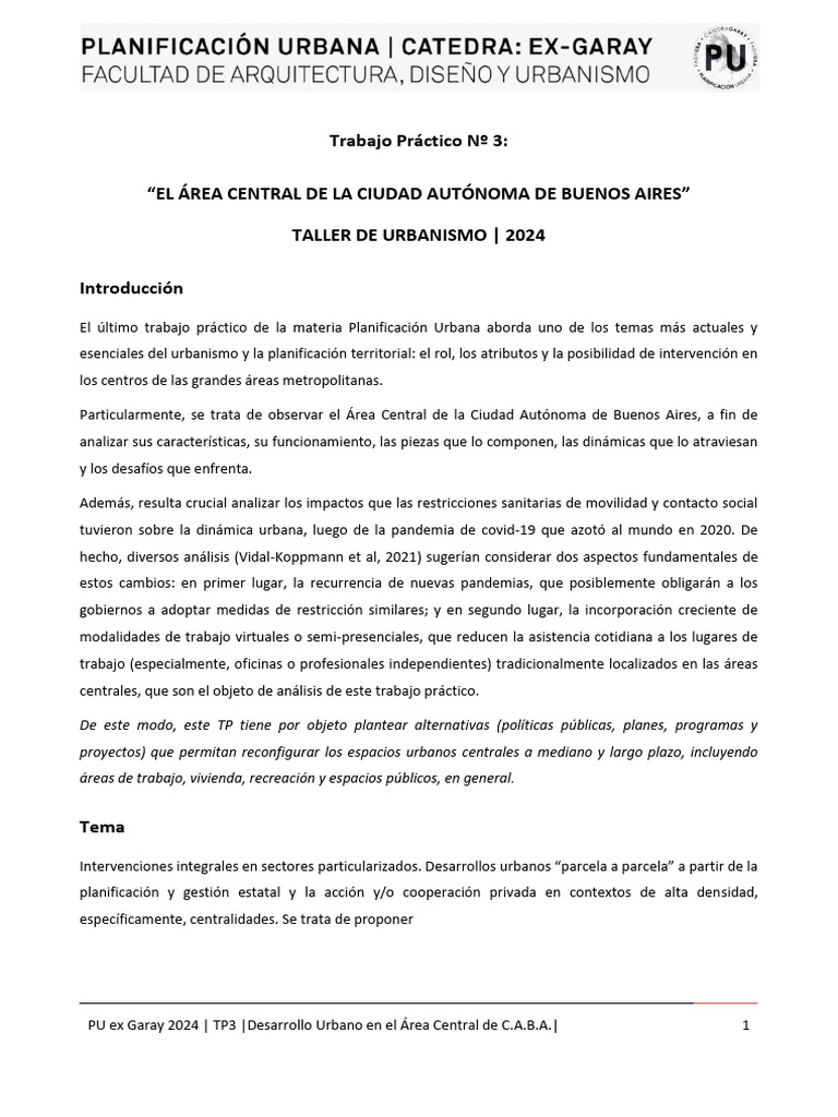 Revitalización del Área Central de CABA | PDF | Buenos Aires | Urbanismo