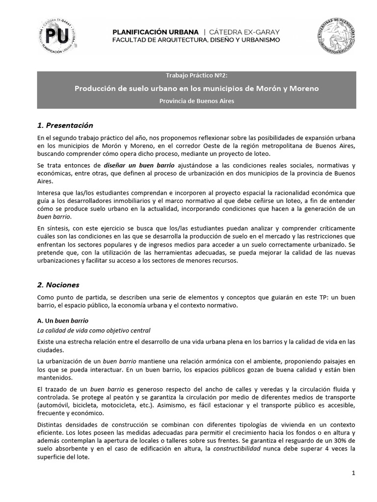 GUIA TP2 Loteo Moron-Moreno - 2024 | PDF | Mercado (economía)