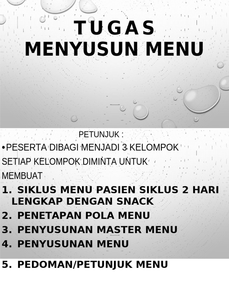 Tugas Penyusunan Menu | PDF