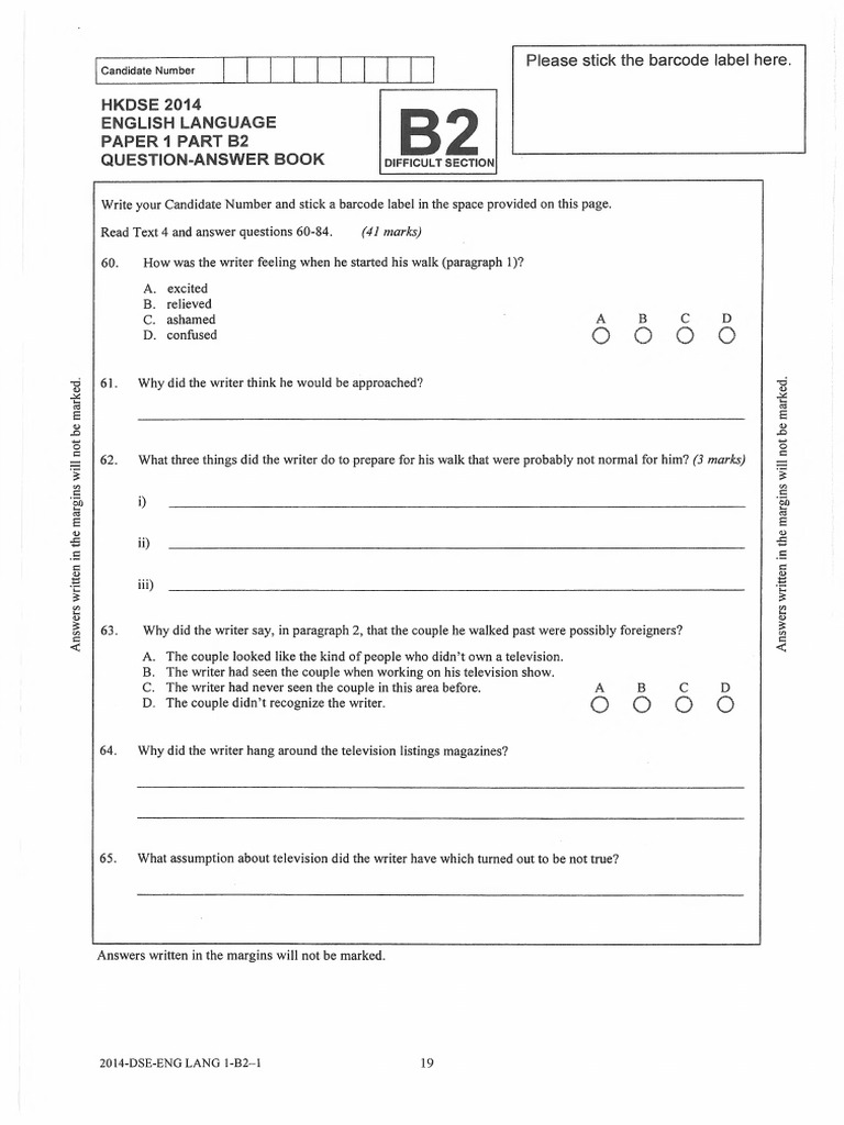 Paper B2: Hkdse 2014 | PDF