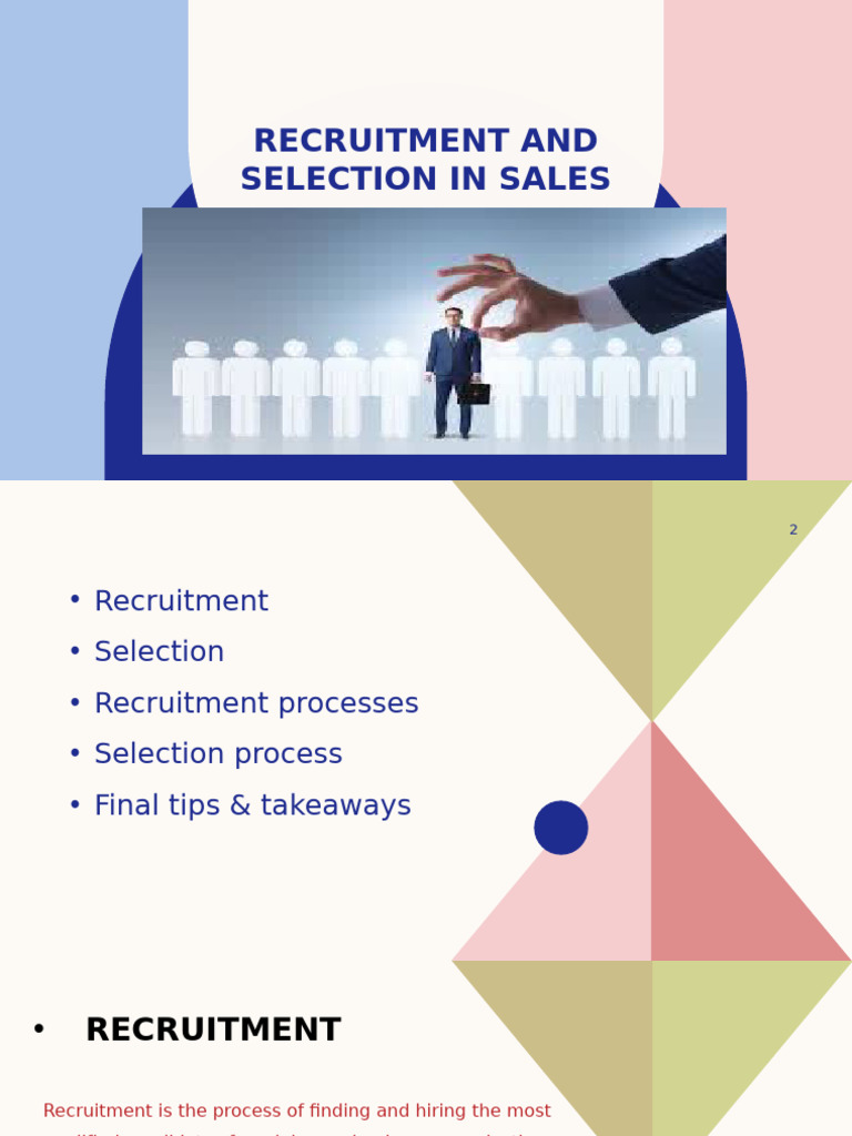 Recruitment and Selection in Sales | PDF | Recruitment | Business Economics
