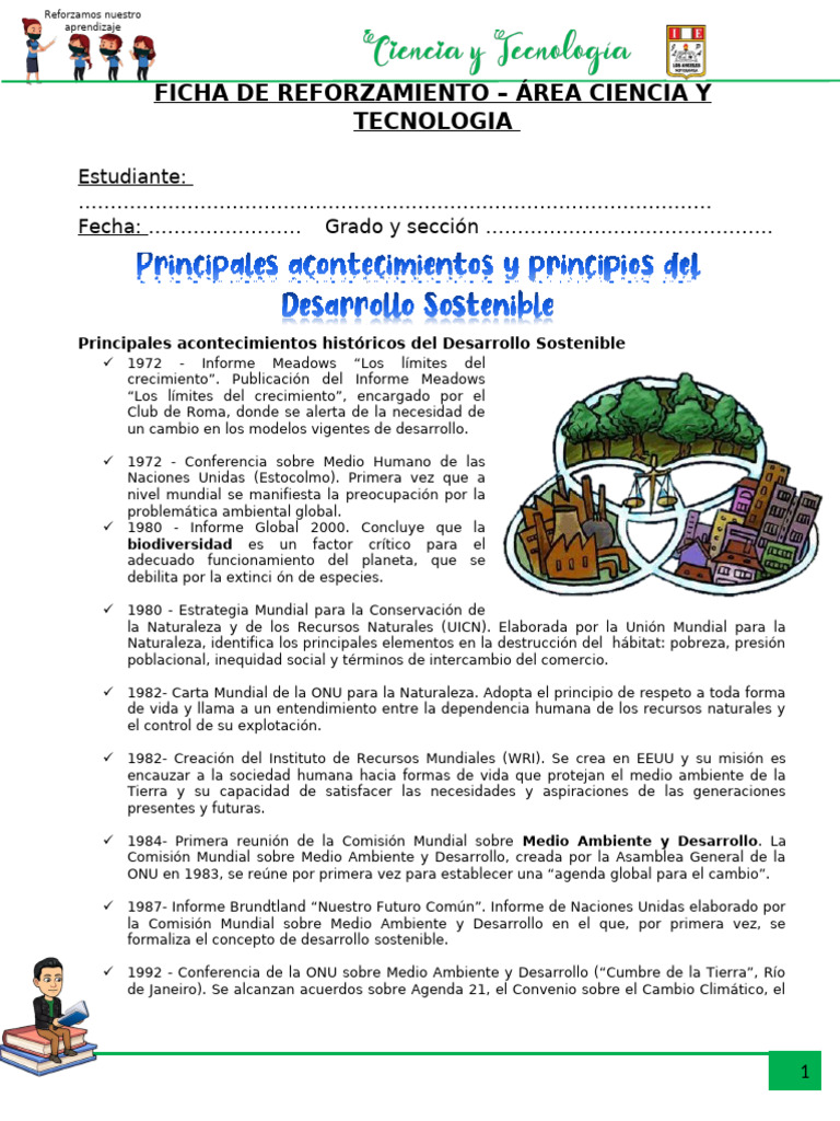 2° Ficha de Reforzamiento Sem.4 - Exp 1-Cyt | PDF | Sustentabilidad | Desarrollo sostenible