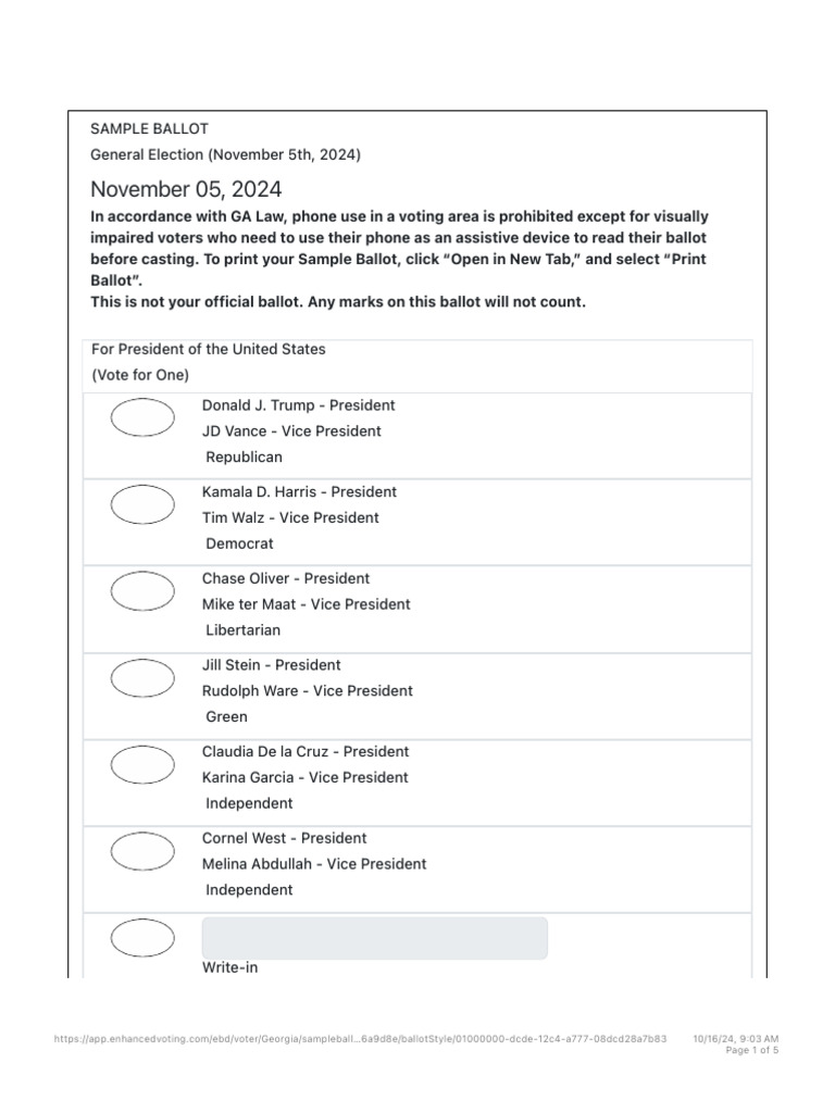 Ballot - Sample Ballot | PDF | Republican Party (United States ...