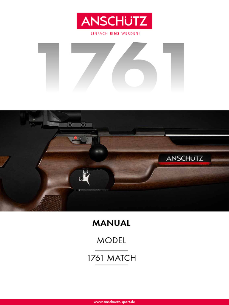 Anschütz 1761 Match Manual | PDF | Trigger (Firearms) | Gun Barrel
