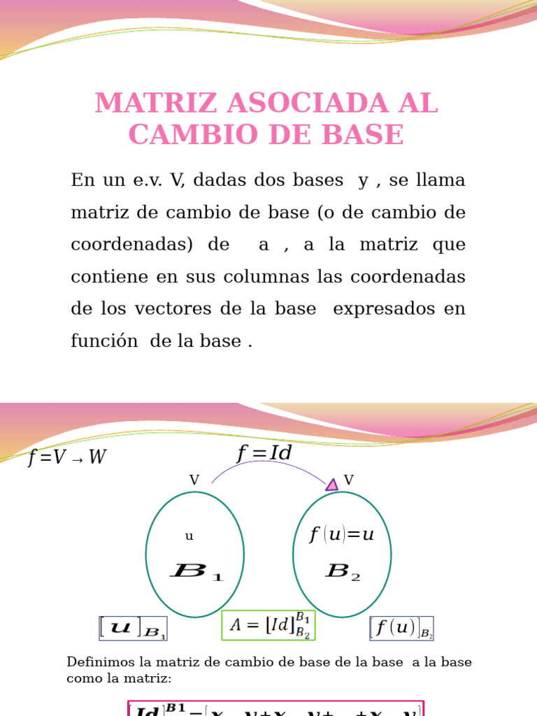 Matriz de Cambio de Base | PDF | Métodos y materiales de enseñanza