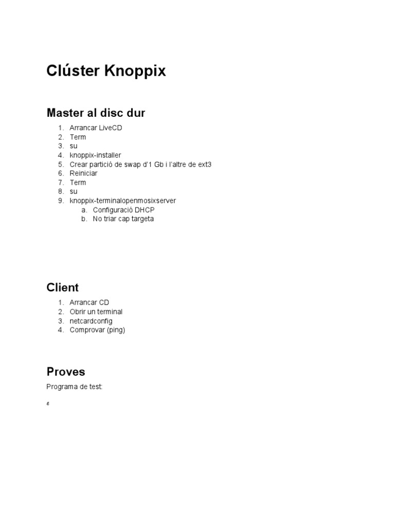 Clúster Knoppix | Download Free PDF | Computer Cluster | Booting Clúster Knoppix | Download Free PDF | Computer Cluster | Booting