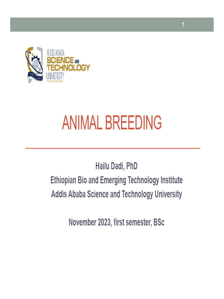 Comprehensive Guide to Animal Breeding | PDF | Heritability | Dominance ...