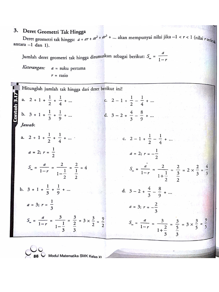 Deret Geometri Tak Hingga (Kls X) | PDF