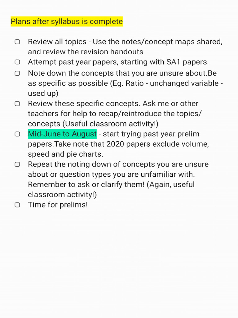 Plans After Syllabus Completion | PDF