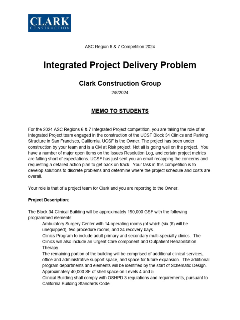 Clark 2024 ASC Competition - Memo To Students | PDF | Business