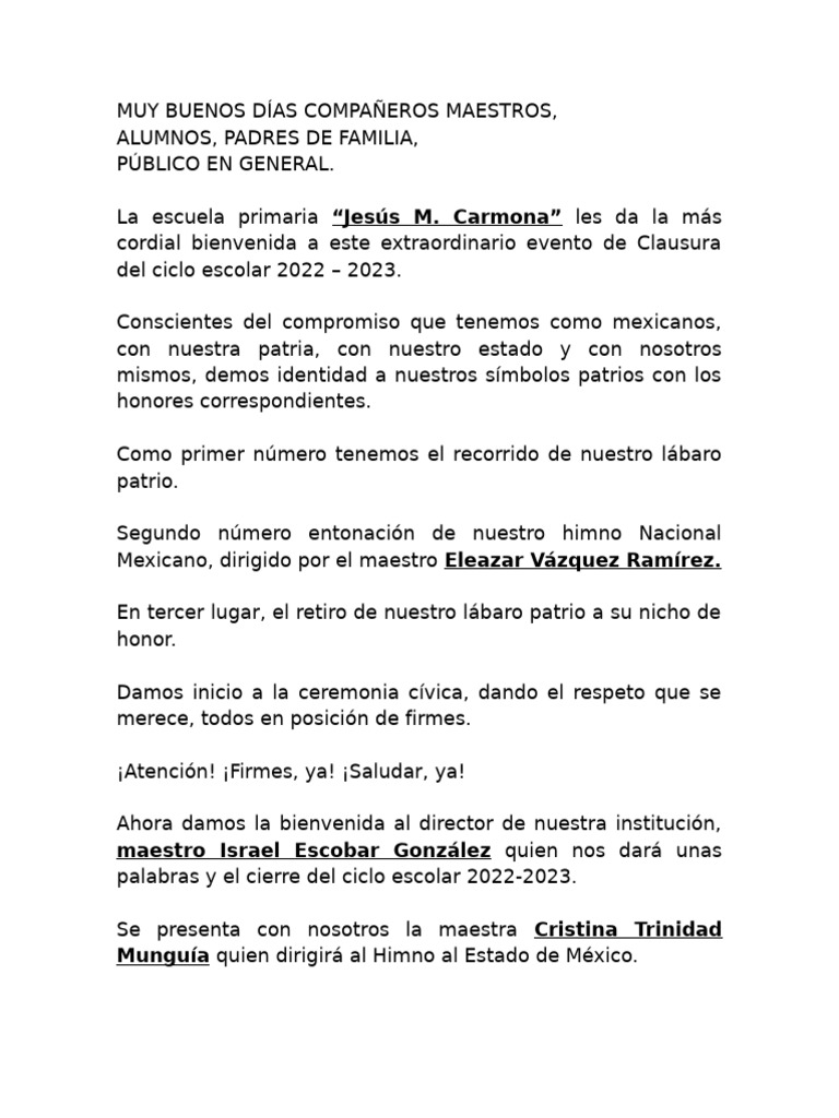 Programa Fin de Curso | PDF