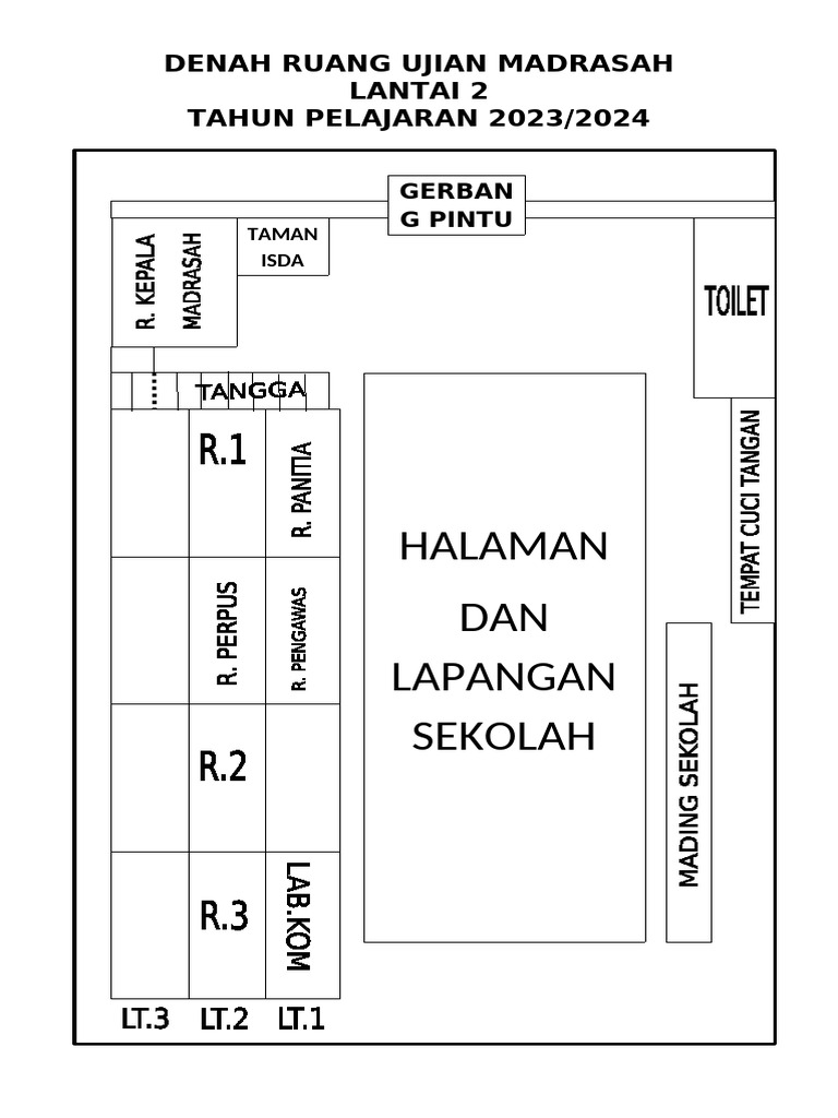 Denah Ruang Ujian Madrasah | PDF