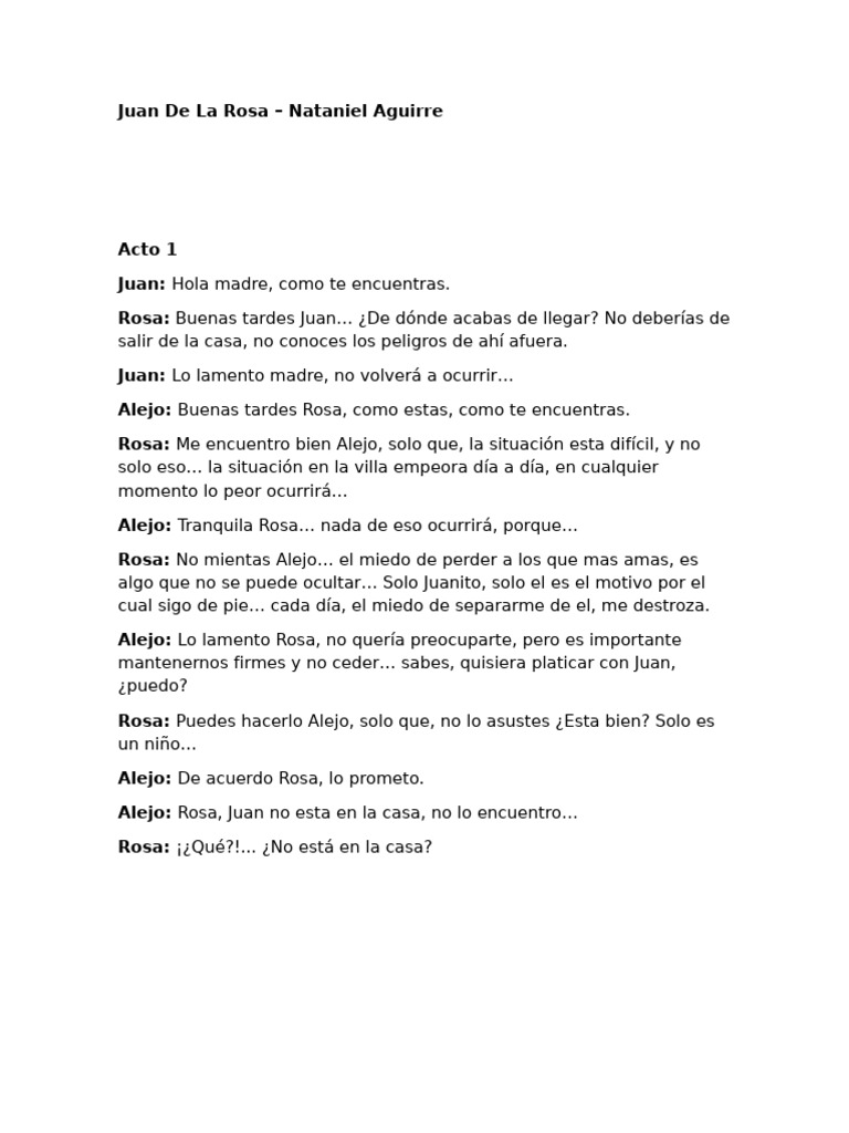 Juan de La Rosa - Nataniel Aguirre | PDF