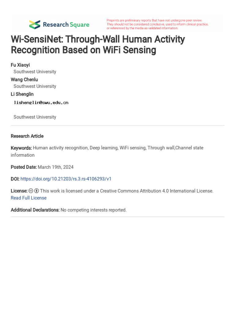 Wi-SensiNet: WiFi-Based Activity Recognition | PDF | Artificial Neural ...