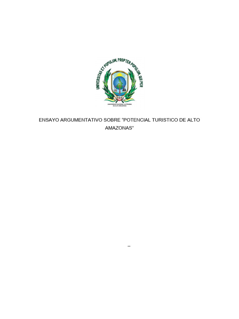 ENSAYO ARGUMENTATIVO SOBRE “POTENCIAL TURISTICO DE ALTO AMAZONAS” | PDF ... ENSAYO ARGUMENTATIVO SOBRE “POTENCIAL TURISTICO DE ALTO AMAZONAS” | PDF ...